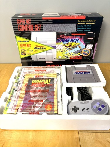 SNES Console Super Nintendo Super Game Boy Set Walmart CIB Serials ...