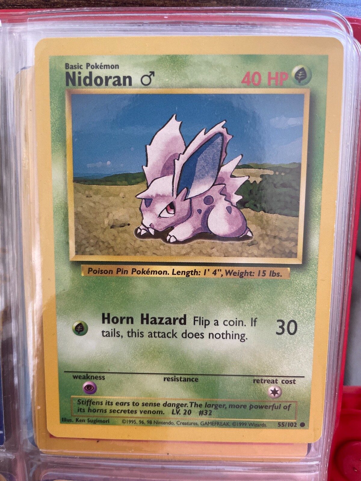 Pokémon Nidoran Base Set 55/102 Common 1995, 96,98 Near Mint | eBay