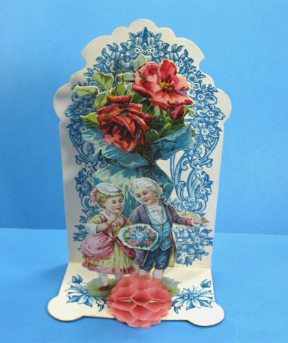 Antique Victorian Valentine Die Cut Pop Up Tiered Card Love's Greetings ...