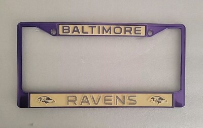 Baltimore Ravens Purple Metal License Plate Frame Chrome Tag Cover | eBay