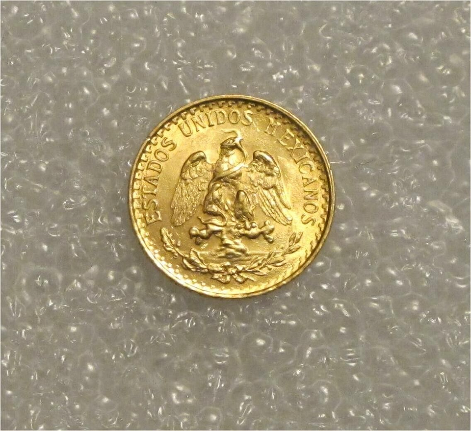 1920 Mexico Gold Dos Pesos Two Pesos Coin 0.0482 Troy Oz. Superb Luster ...