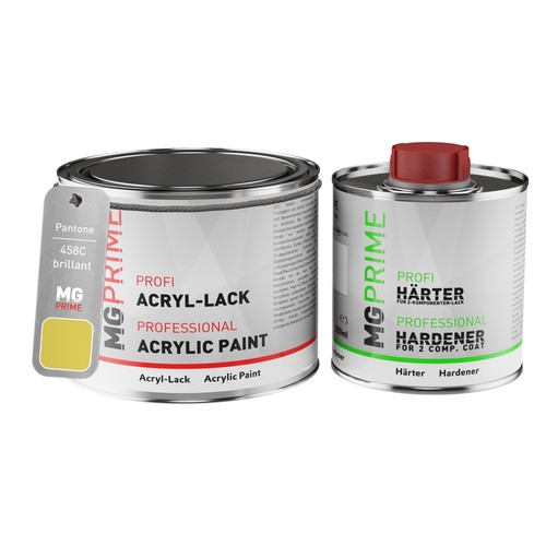 Pantone 458C Yellow Peinture acrylique brillante Pot de 0,75 litre ...