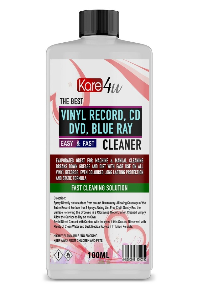 PROFESSIONAL VINYL RECORD CLEANER CD DVD CLEANING FLUID SPRAY/ CAP FAST ...