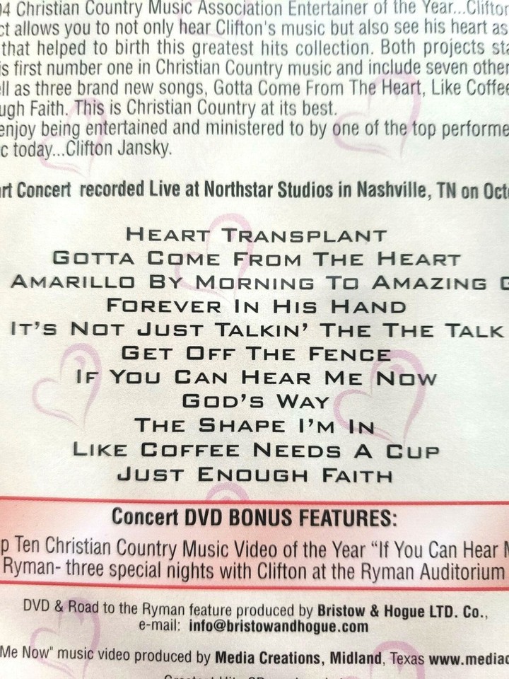 Clifton Jansky From The Heart (DVD/CD Set) Concert and Greatest Hits | eBay