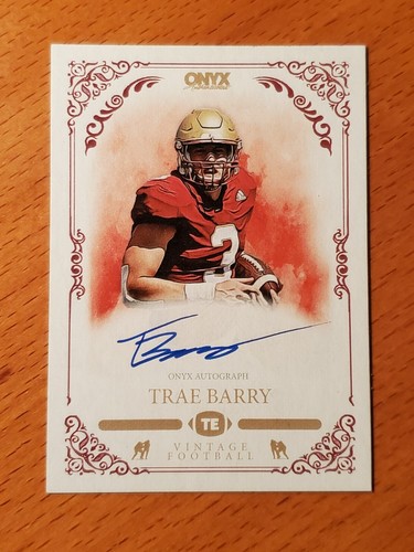 2022 Onyx Vintage Autographs Blue Ink #AVTB Trae Barry Boston College ...