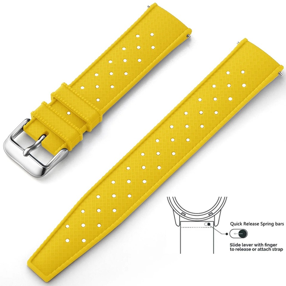 Silicone Watch Bands Quick Release Tropical Watch Strap for Unisex 18 ...