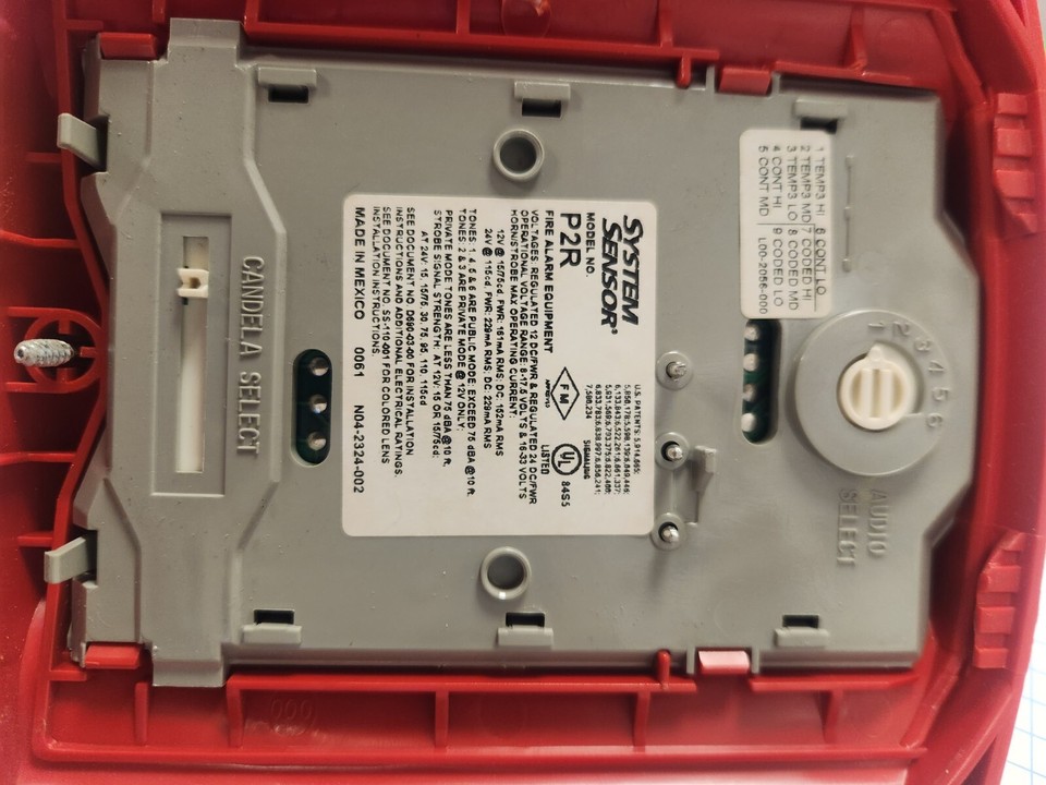 System Sensor P2R Horn Strobe Removed in Working Condition w/ Mounting ...