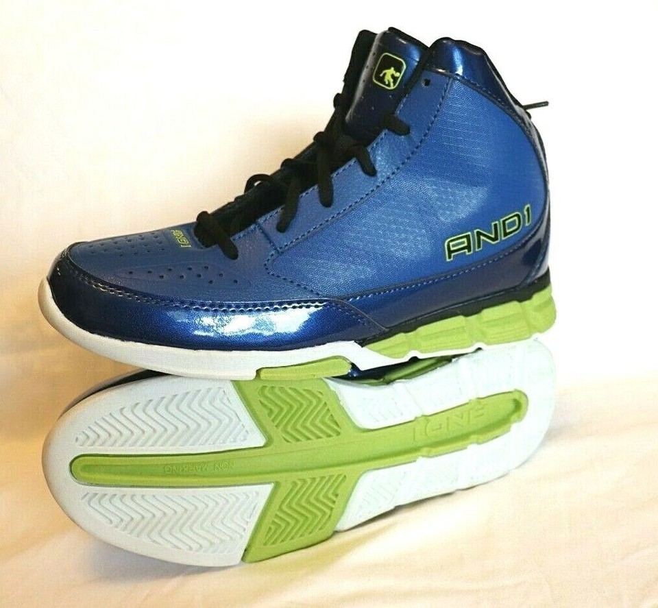 AND1 Blitz Men's Basketball Shoes Size 11. Blue and Lime Green - New in ...