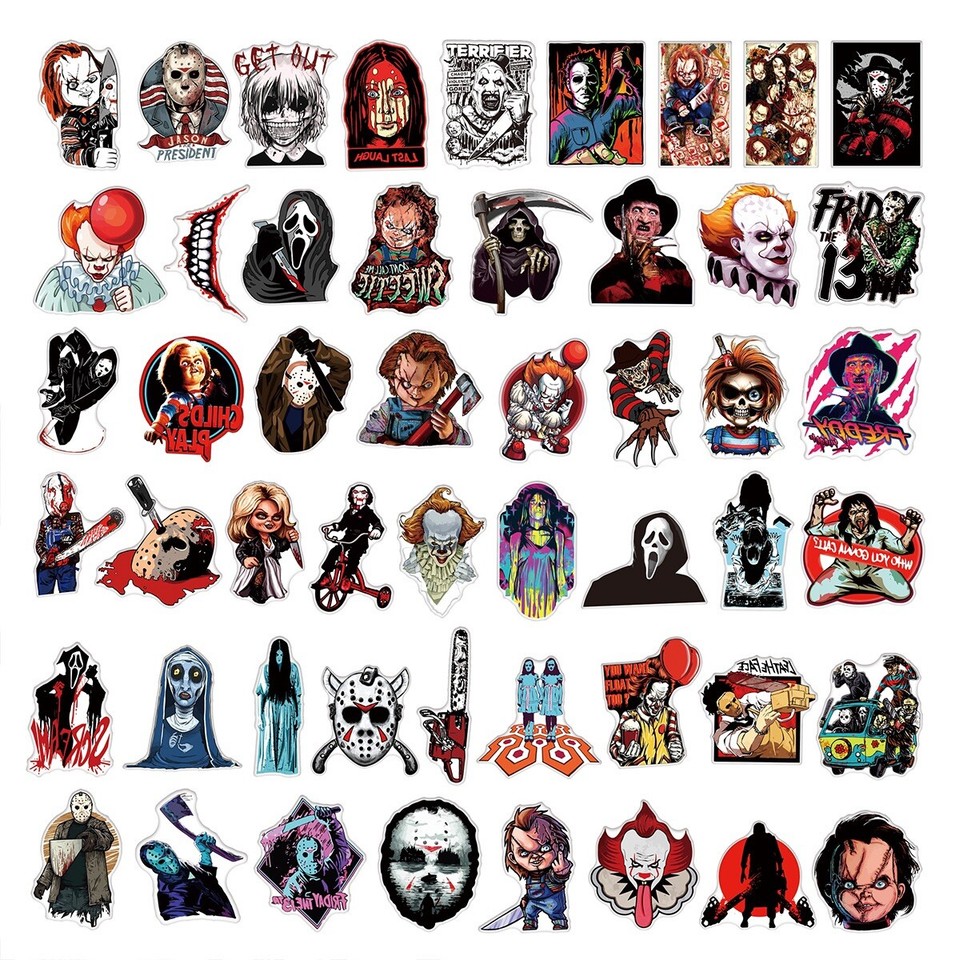 50X Horror Films Vinyl Graffiti Sticker Bomb Skate Laptop PVC Stickers ...