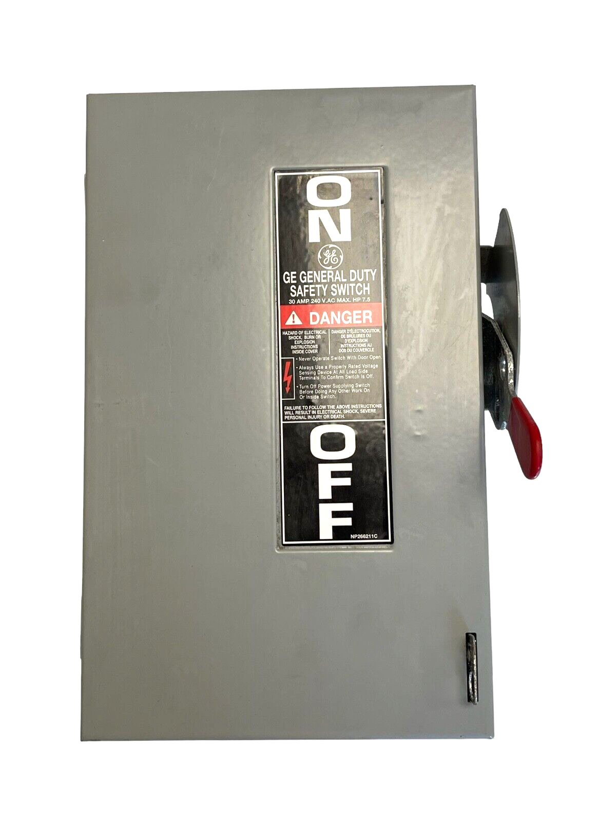 GE TGN3321 NonFusible Safety Switch 240 VAC 30A 3hp Standard Fuse/7-1 ...