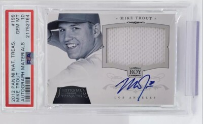 2012 MIKE TROUT NATIONAL TREASURES ROOKIE RC AUTO 95/99 PSA 10 Angels ...