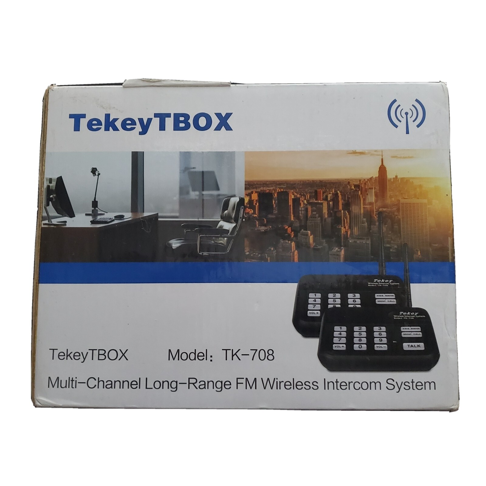 Tekey TBOX TK-708 Multi-Channel Long Range FM Wireless 3 Black Intercom ...