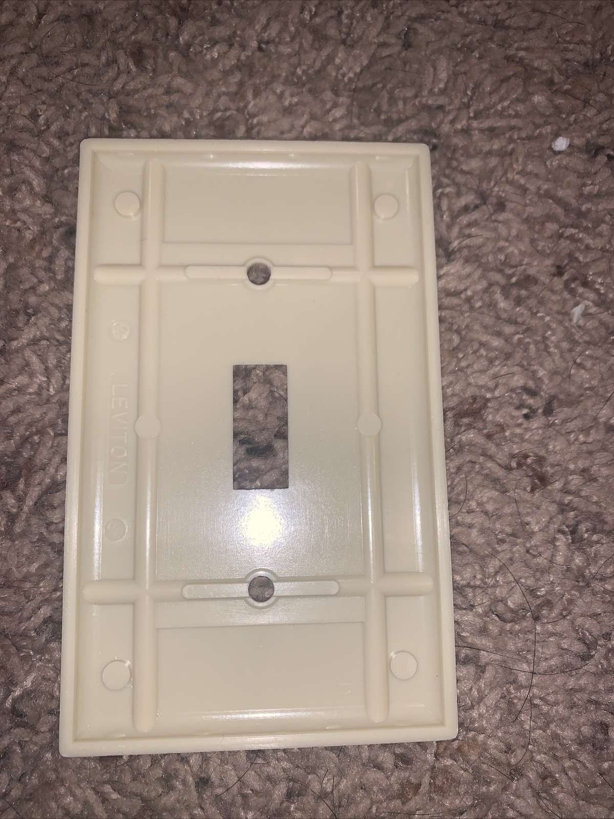 Leviton Light Almond Toggle Switch Plastic Cover Wall Plate Switchplate ...