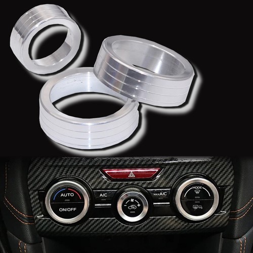 3Pcs Silver Aluminum Alloy Climate Turn Knob Ring Cover Fits 18-20 XV ...