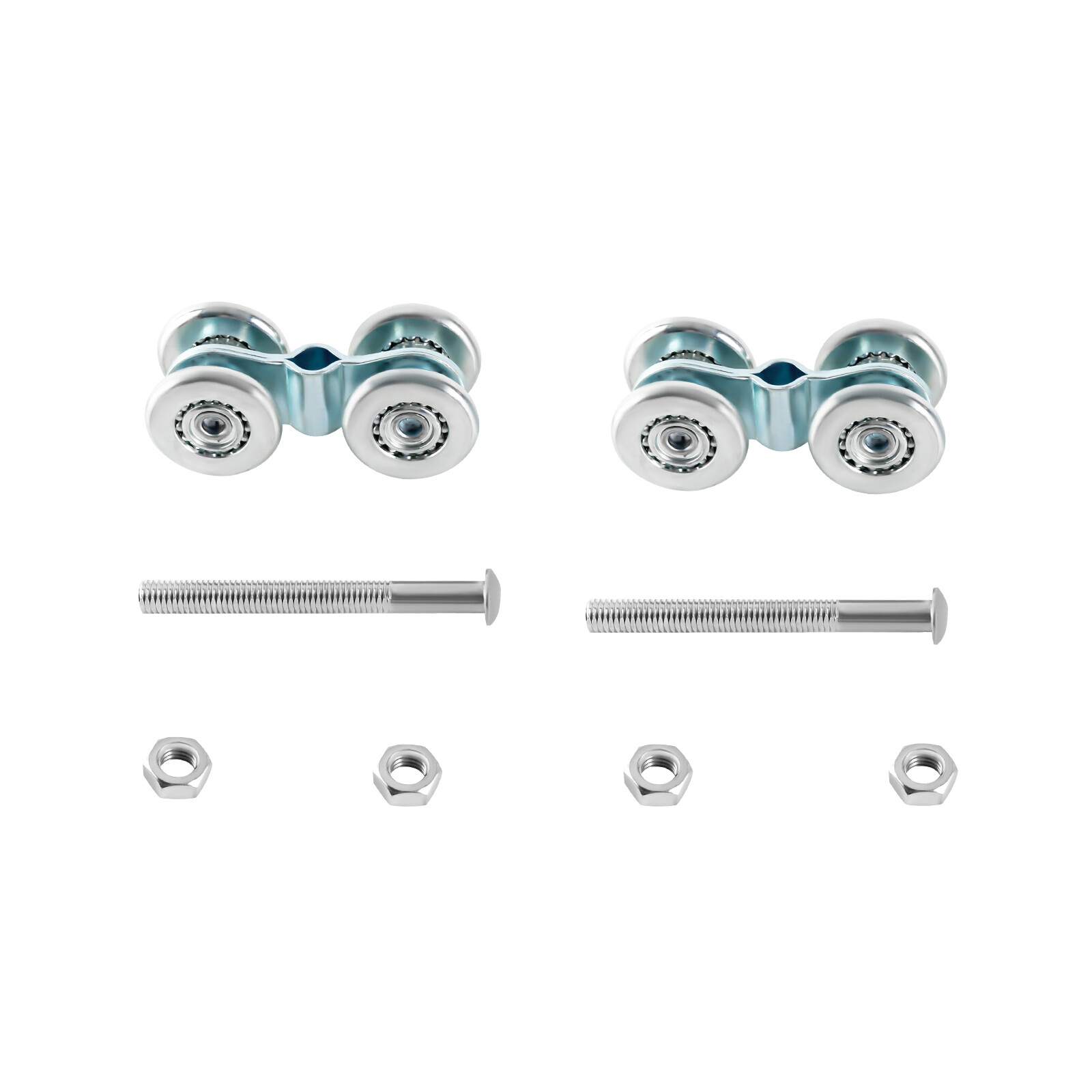 2X Universal Double Wheel Rail Hanging Trolley Barn Door Track Rollers ...