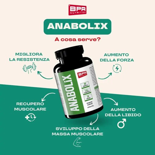BPR Nutrition Anabolix - Integratore Tonico-Stimolante con Zinco, 60 ...