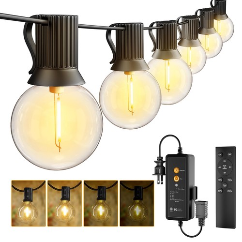 150FT Outdoor String Lights with Remote/Dimmer, Waterproof Patio Lights with ... | eBay