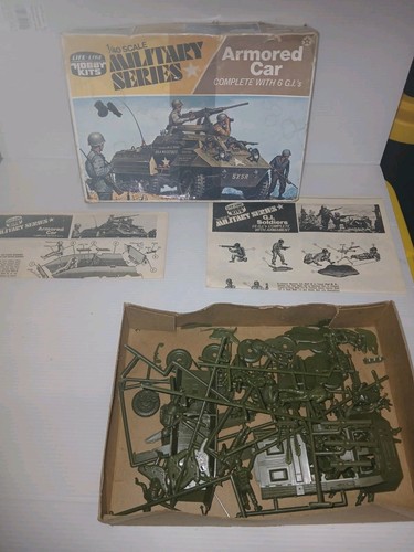 Life-Like Hobby Kits Military Series 1/40 Armored Car & GI Men Plastic ...