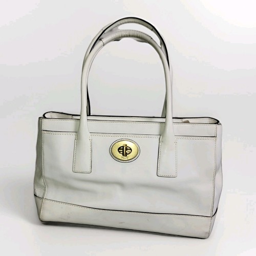 Coach Madeline 11554 Ivory Leather Satchel Shoulder Handbag Purse | eBay UK
