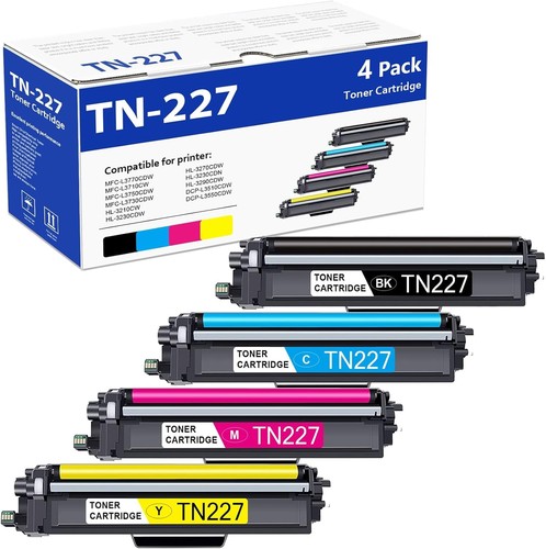 TN227 High Yield Toner Cartridge 4 Pack TN 227 TN-227BK//M/Y for ...