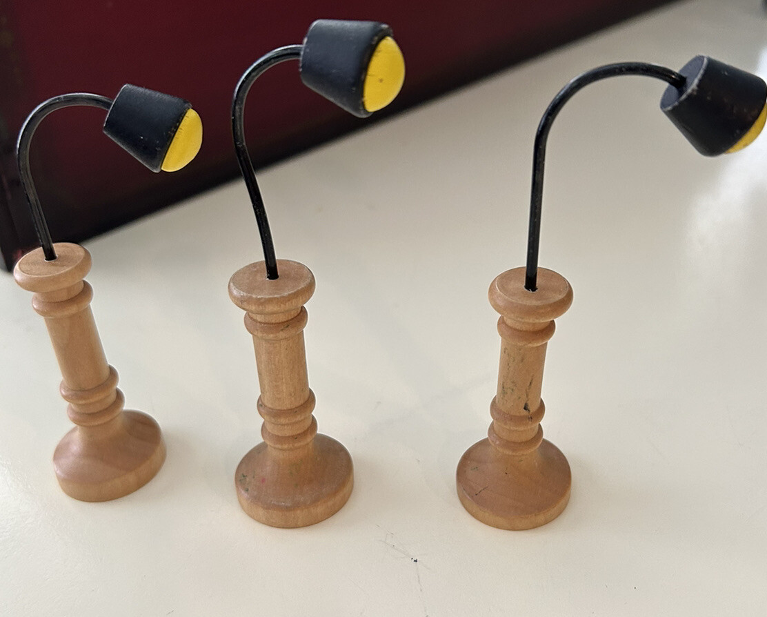 3 Vintage BRIO Wooden Train Lamp Posts Street Lights | eBay