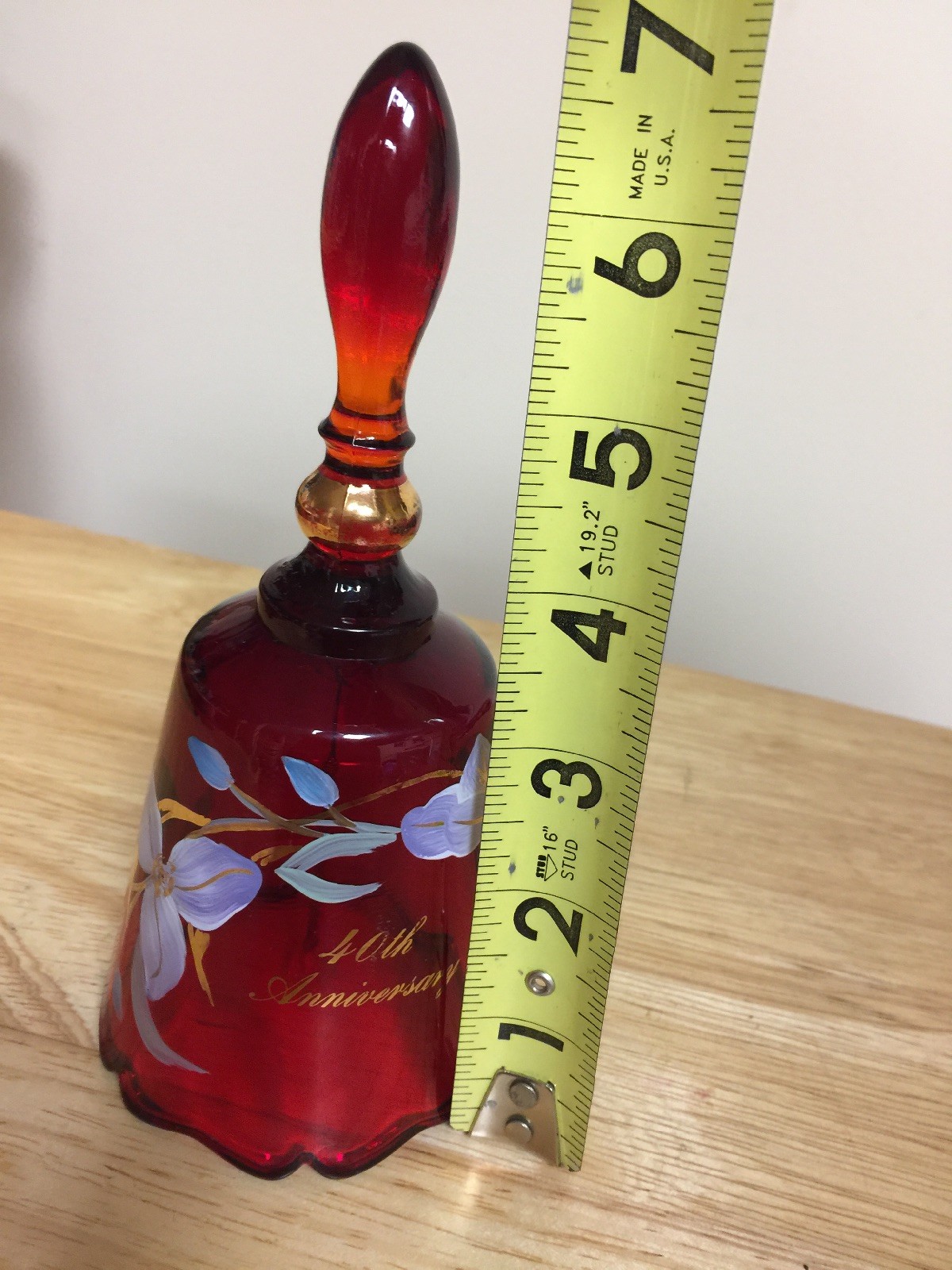 Ruby Red Glass Bell 40th Anniversary | eBay