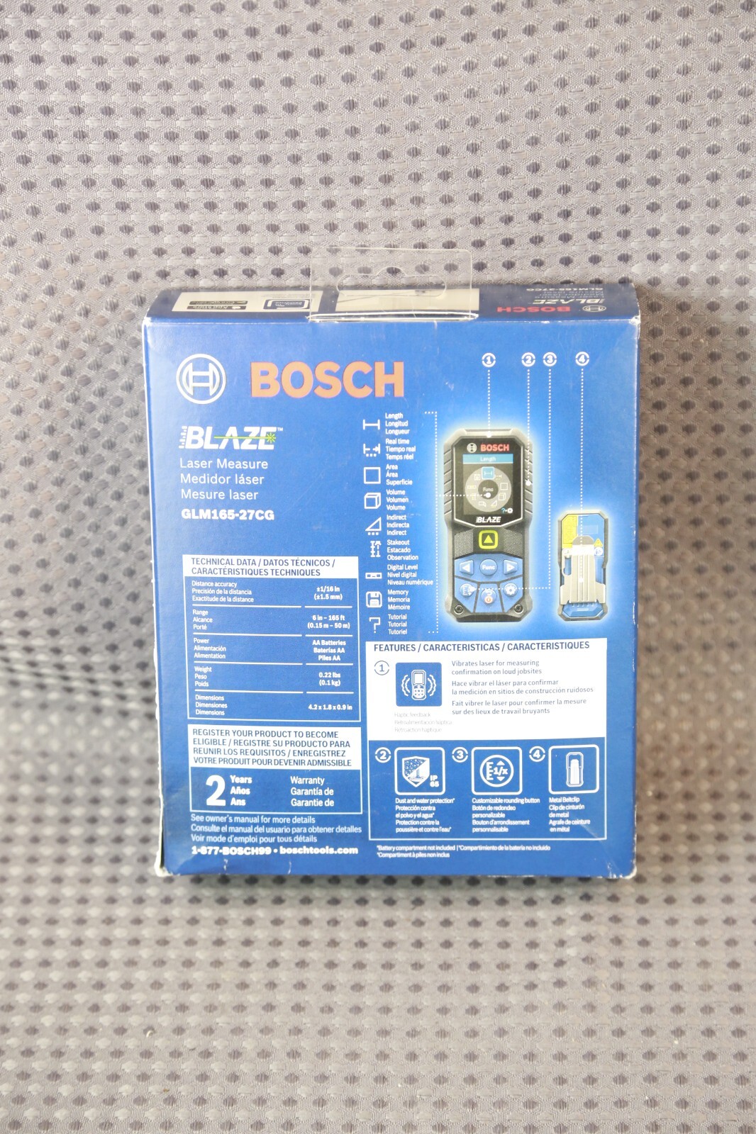 Bosch BLAZE 165 ft. Green Laser Distance Tape Measuring Tool with ...
