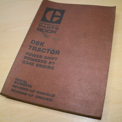 CAT Caterpillar D8K Tractor Dozer Crawler Parts Manual Book 66V series ...