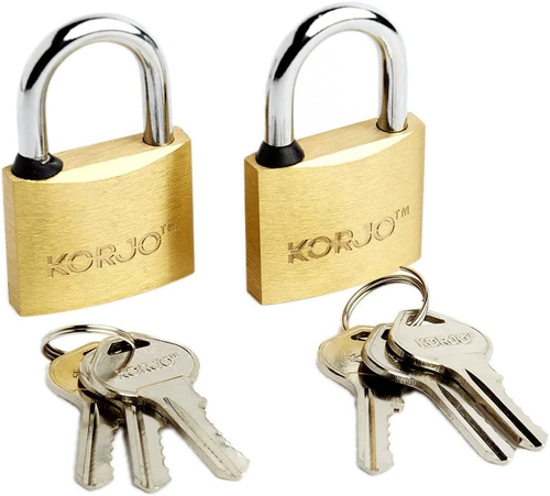 Korjo Rust Proof Solid Brass Body Security Locks, 2 Pack 7445040955966 ...