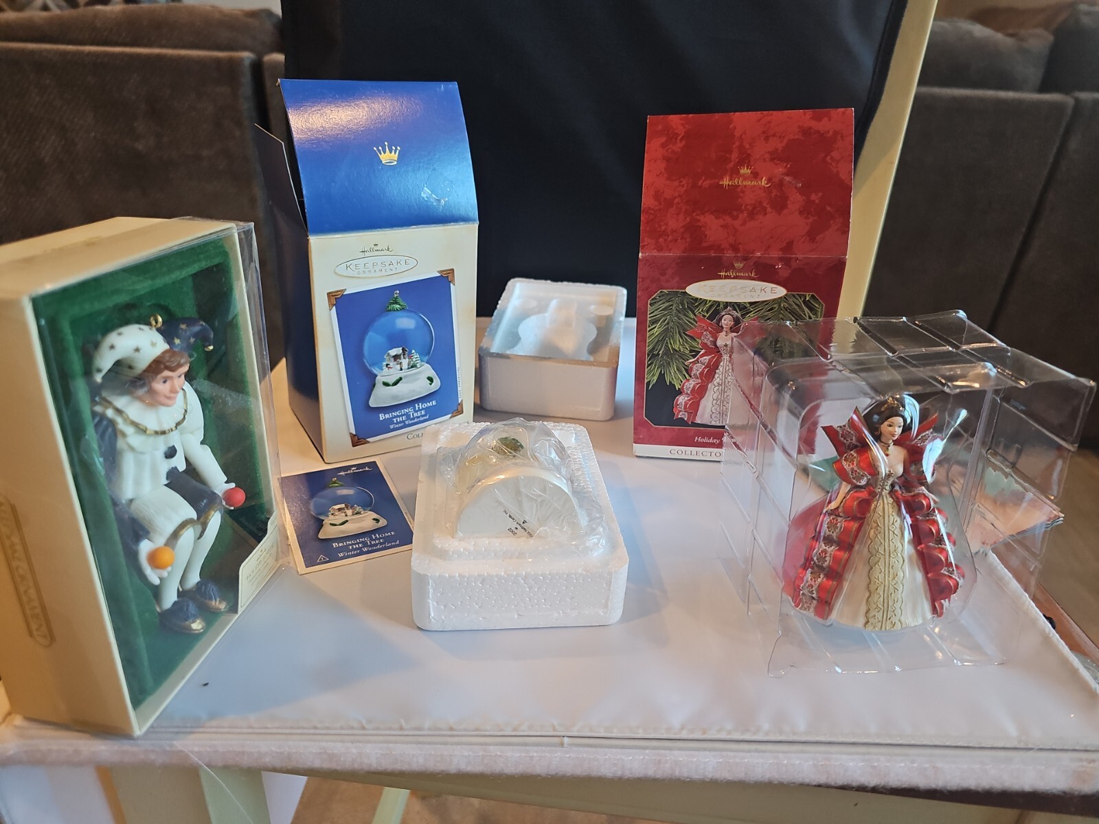 Lot Of 3 Hallmark Ornaments Holiday Barbie Bringing Home The Tree ...