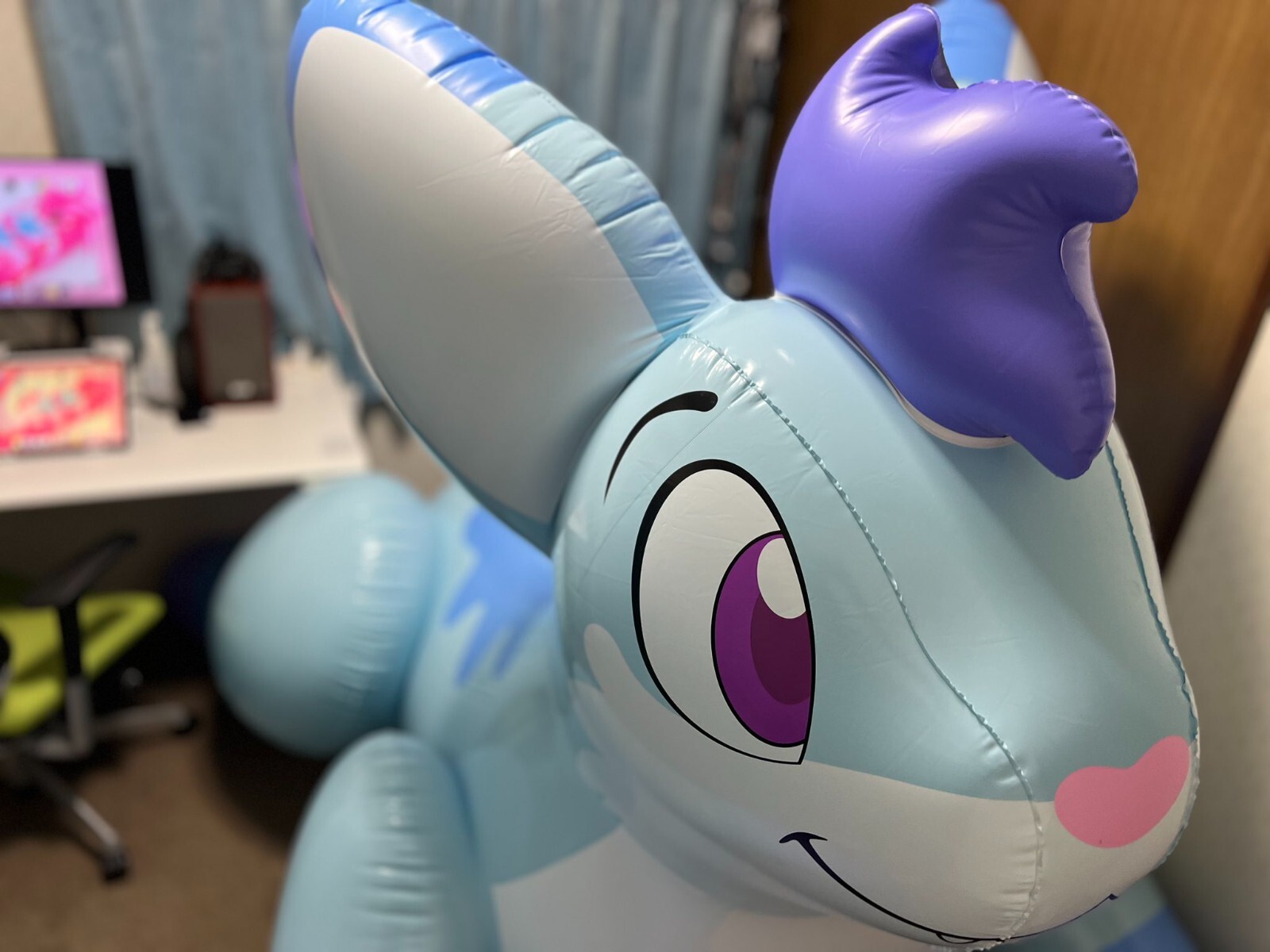 Big inflatable Bunny *Blue* 7feet + long 5 feet+ *Matte Version* high ...