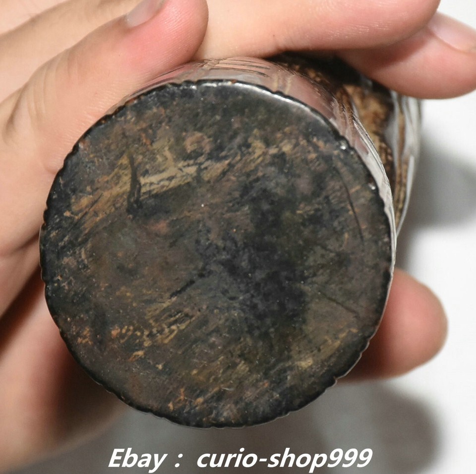 7.4" China Hongshan Culture Hetian Old Jade Carve Fengshui People ...