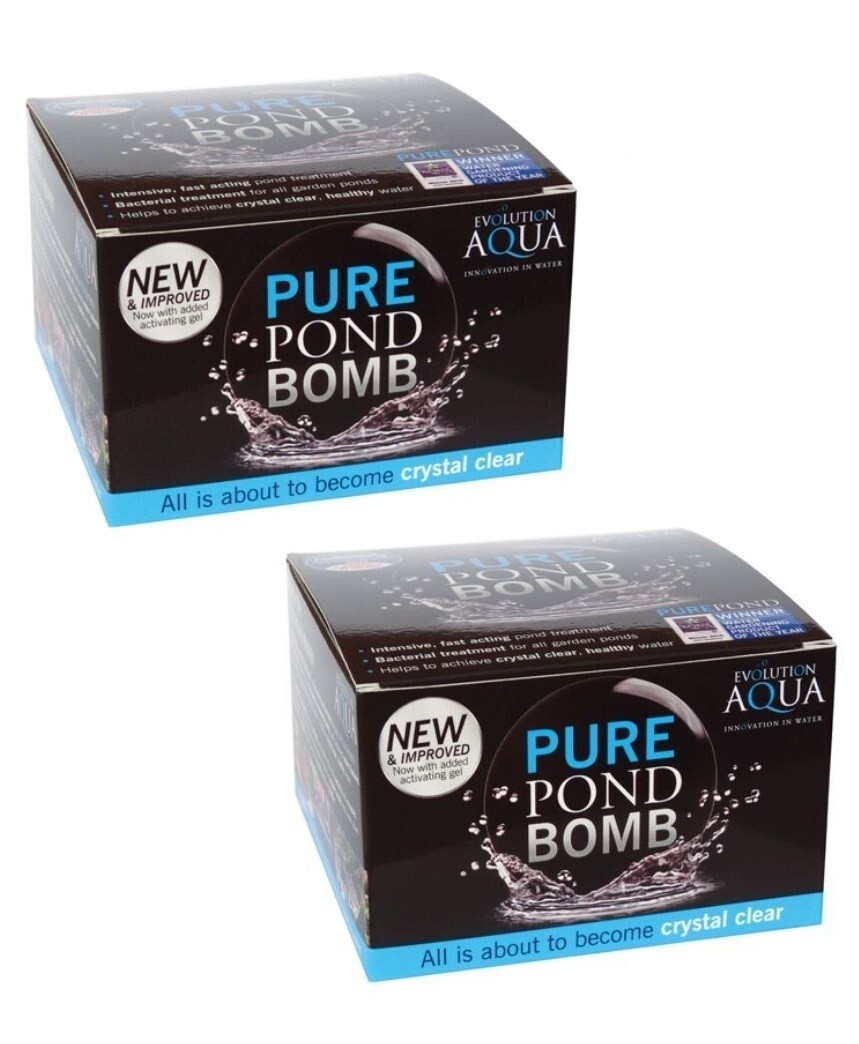 2x Evolution Aqua Pure Pond Bomb Fish Garden Pond Boost Bacteria ...