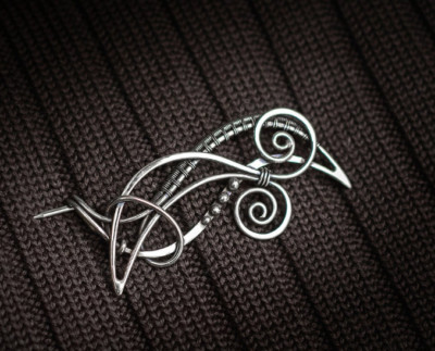 Beautiful Classic Wire Wrapped Women's Fabulous Brooch In 935 Argentium ...