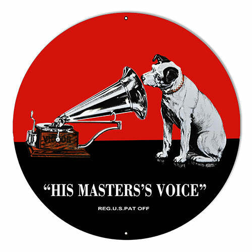 Victrola Phonograph Reproduction Metal Sign 10" Round | eBay