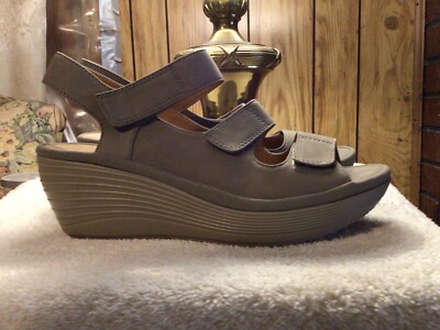 Womens Clarks Reedly Juno Wedge 7.5 M Strappy Platform Sandals ...