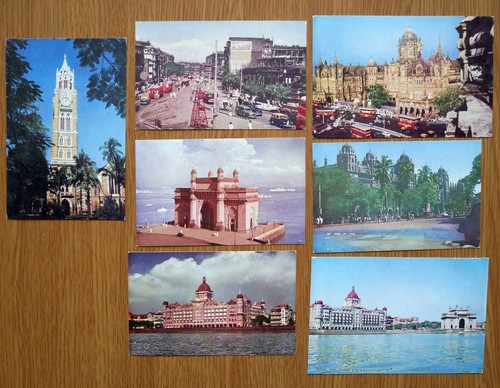 7 Postcards from Bombay / Mumbai Taj Mahal Hotel Clock Tower Gateway of ...