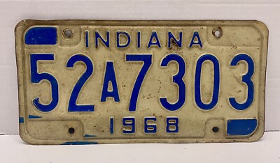 Indiana 1968 License Plate. 52a7303 Miami County | eBay