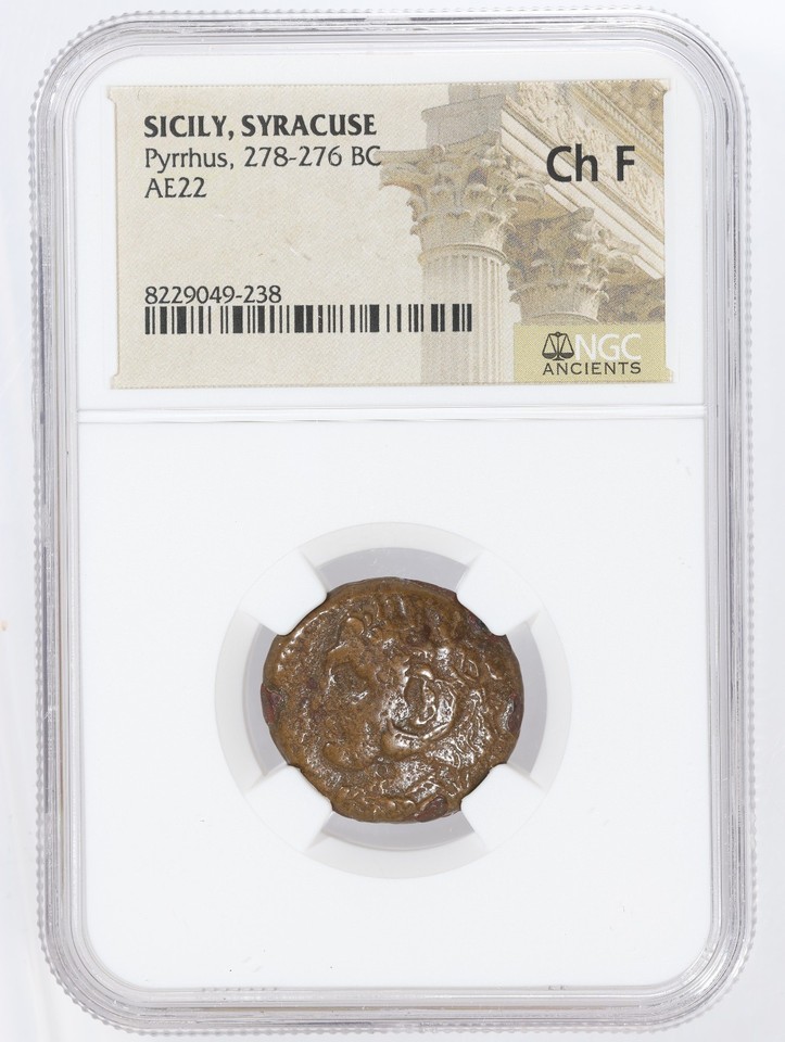 Pyrrhus AE22 Sicily Syracuse Ancient Greek Bronze Coin 278-276 BC - NGC ...