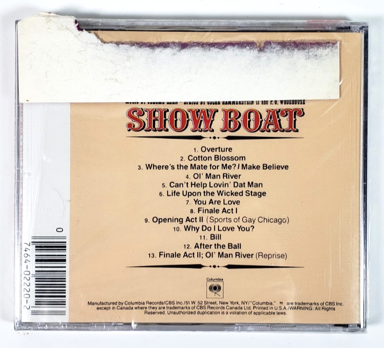 Show Boat CD John Raitt Barbara Cook William Warfield 1990 Musical ...