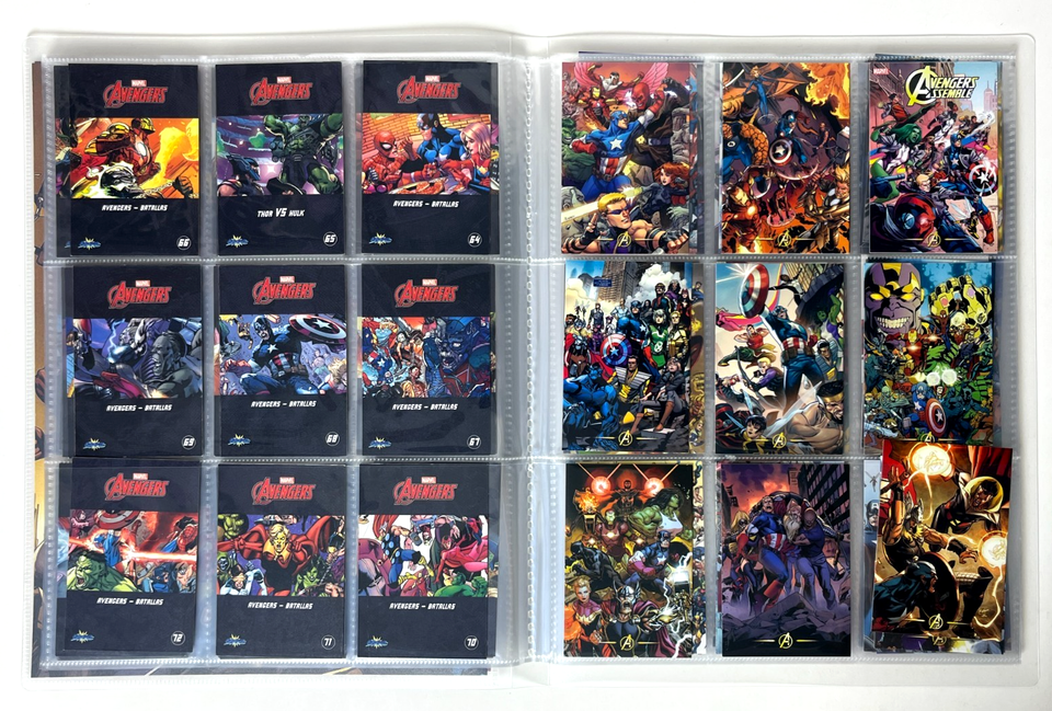 2025 MARVEL AVENGERS CARDS Full Set 146/146 + Binder Collector Peru MCU ...