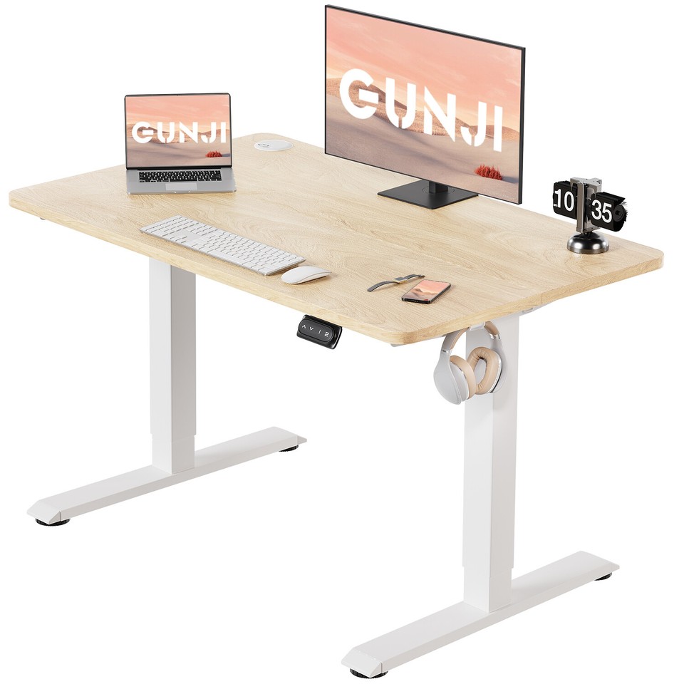 Gunji Electric Standing Desk Height Adjustable Memory Stand up Table ...