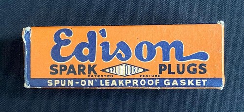 EDISON SPARK PLUG MOTORISTS GARAGE MOTOR CAR VINTAGE DISPLAY BOX PETROL ...