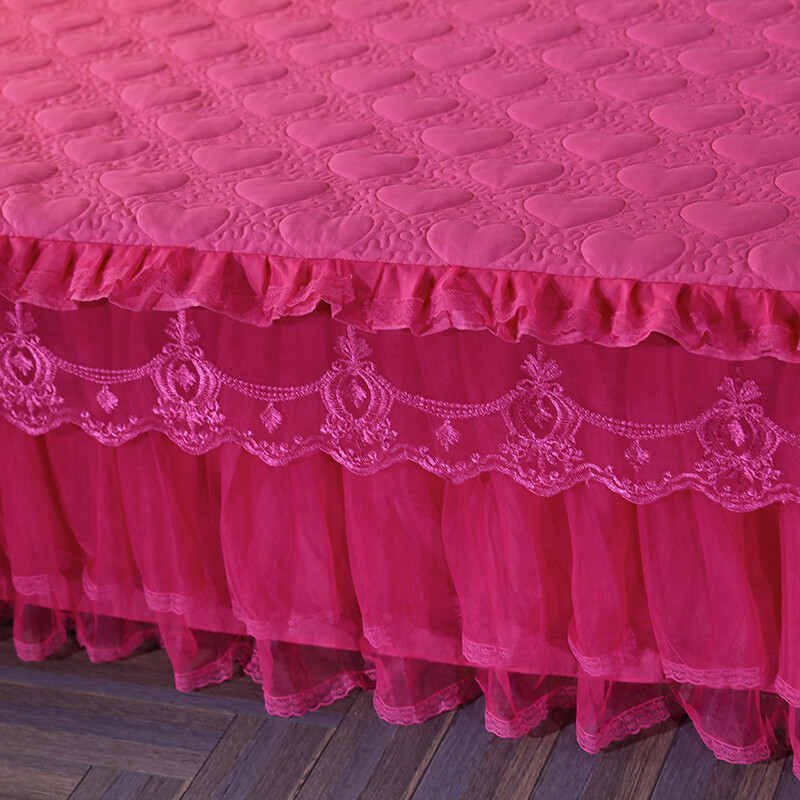 1x Lace Floral Bed Skirt Dust Ruffle Bedspread Chic Bedding Decor ...