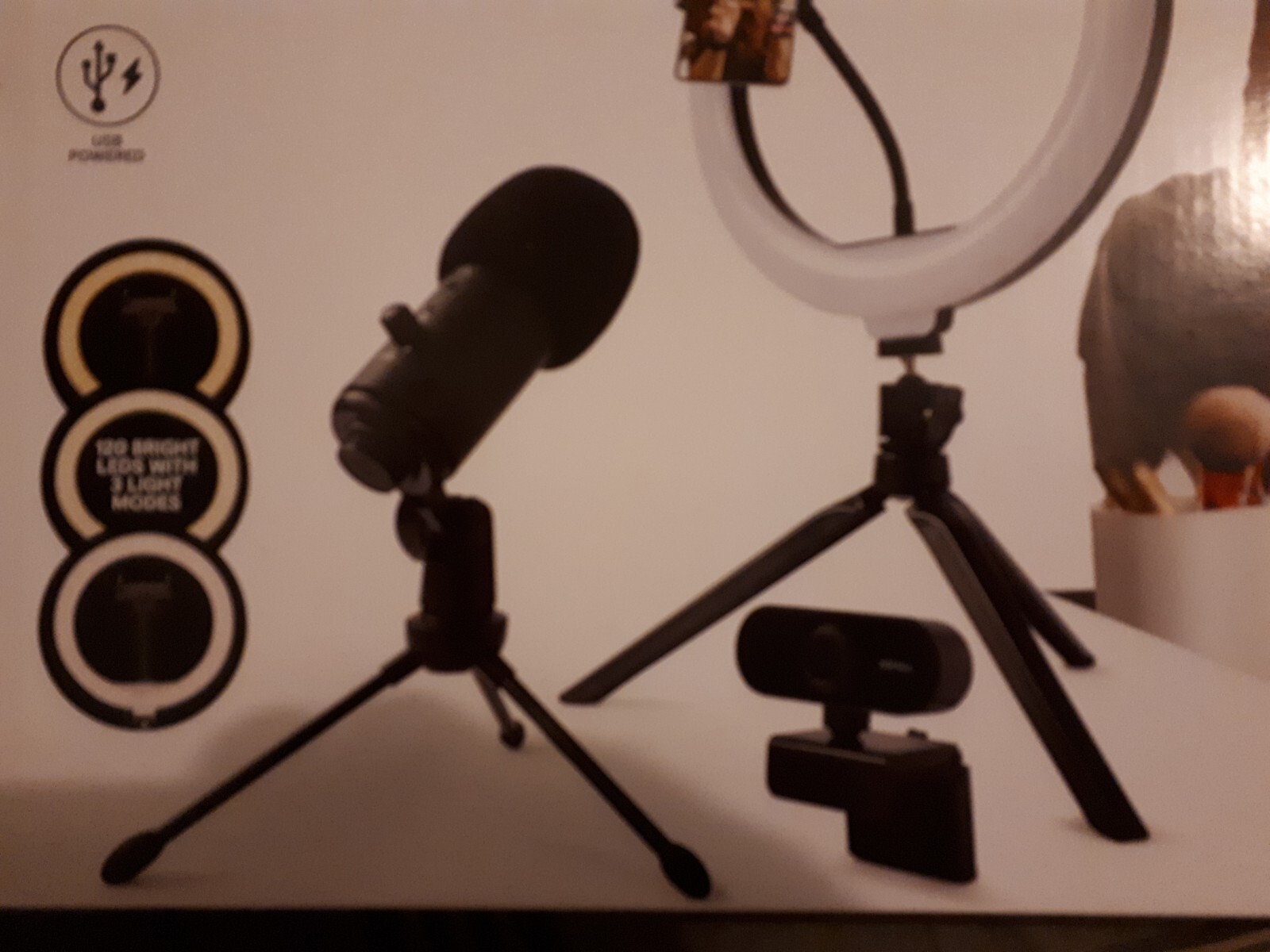 Anko Vlogging Kit make-up titorials Ring light, Web cam tripod usb ...