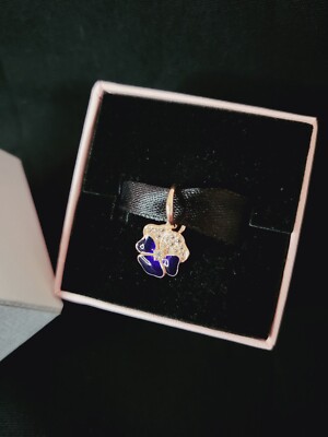 PANDORA Rose Gold Deep Purple Pansy Dangle Charm 780776C01 Authentic | eBay