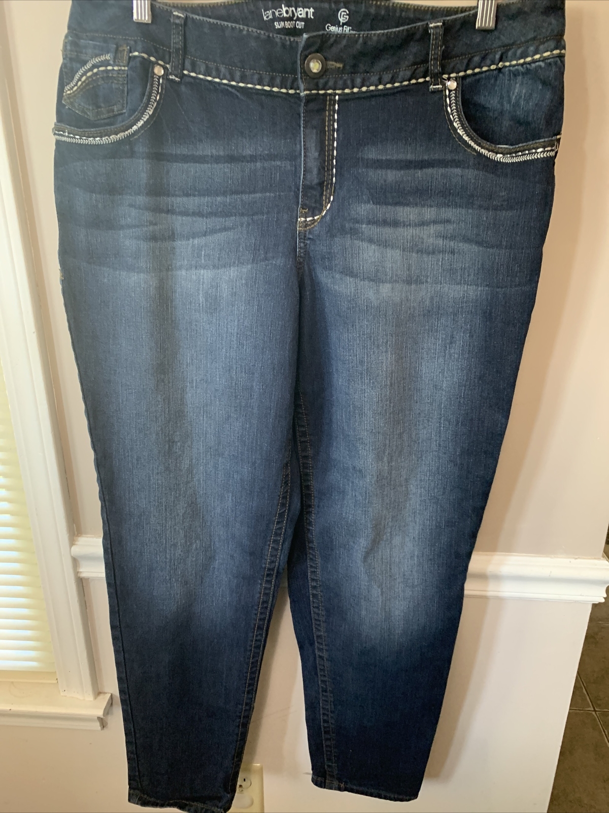 Lane Bryant Jeans Size 18 Slim Boot Cut Genius Fit Dark Wash Stretch 5 ...