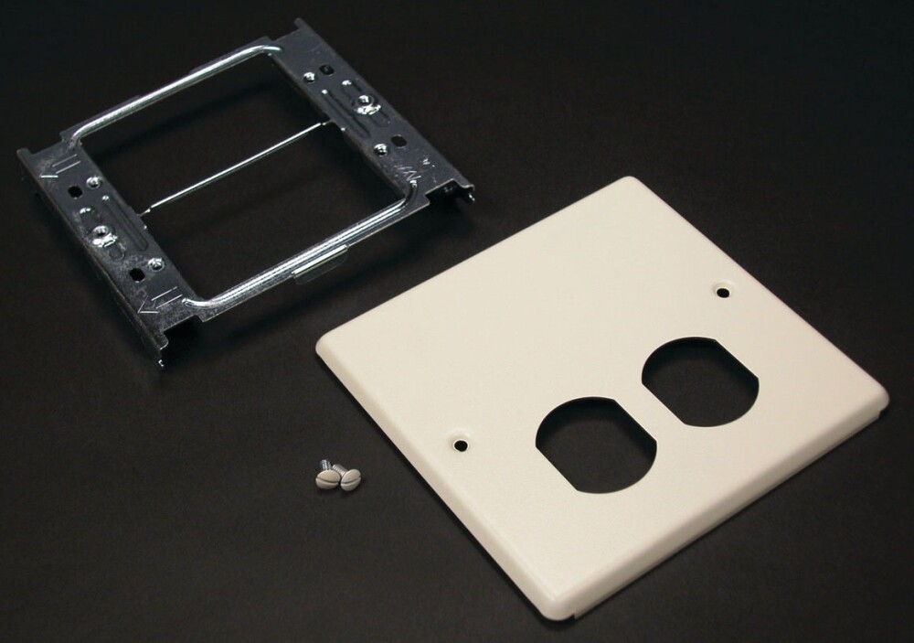 Wiremold G4047BX, Gray, Steel, 2-Gang, Duplex Receptacle, Raceway Cover ...