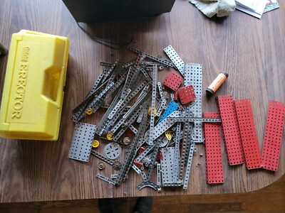 Vintage Gabriel Erector Set in Yellow Plastic Case with Metal Pieces | eBay
