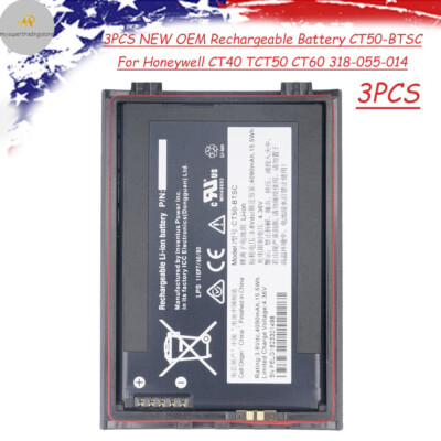3× Rechargeable Battery CT50-BTSC For Honeywell CT40 CT45 CT47 318-055 ...